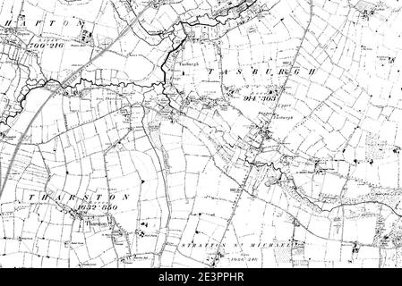 Map of Norfolk OS Map name 087-NW, Ordnance Survey, 1883-1897 Stock ...