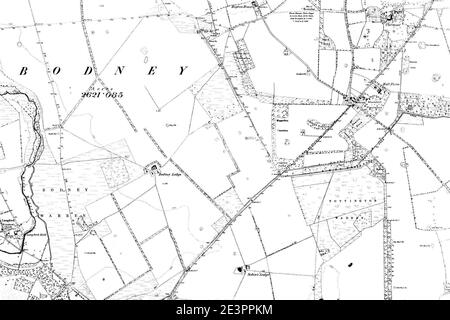 Map of Norfolk OS Map name 083-SW, Ordnance Survey, 1883-1897 Stock ...