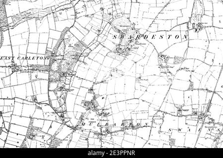 Map of Norfolk OS Map name 075-NE, Ordnance Survey, 1883-1897 Stock ...