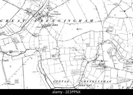 Map of Norfolk OS Map name 071-NW, Ordnance Survey, 1883-1897 Stock ...