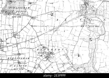 Map of Norfolk OS Map name 065-NE, Ordnance Survey, 1883-1897 Stock ...
