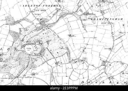 Map of Norfolk OS Map name 074-SW, Ordnance Survey, 1883-1897 Stock ...