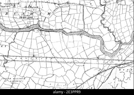 Map of Norfolk OS Map name 066-SE, Ordnance Survey, 1883-1897 Stock ...