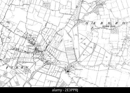 Map of Norfolk OS Map name 070-NW, Ordnance Survey, 1883-1897 Stock ...
