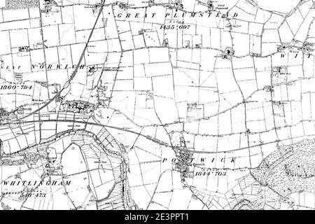 Map of Norfolk OS Map name 064-SE, Ordnance Survey, 1883-1897 Stock ...
