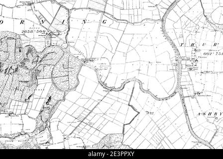 Map of Norfolk OS Map name 053-NW, Ordnance Survey, 1883-1897 Stock ...