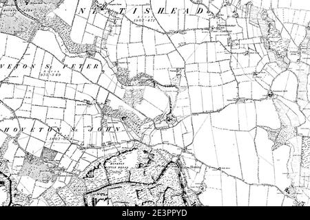 Map of Norfolk OS Map name 052-SW, Ordnance Survey, 1883-1897 Stock ...