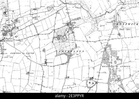 Map of Norfolk OS Map name 051-NW, Ordnance Survey, 1883-1897 Stock ...