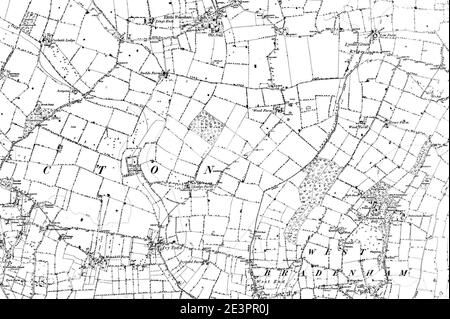 Map of Norfolk OS Map name 060-SW, Ordnance Survey, 1883-1897 Stock ...