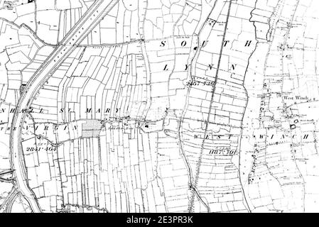Map of Norfolk OS Map name 045-SE, Ordnance Survey, 1883-1897 Stock ...