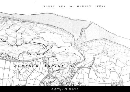 Map of Norfolk OS Map name 002-SW, Ordnance Survey, 1883-1897 Stock ...