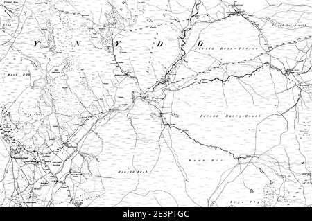 Map of Merionethshire OS Map name 020-SW, Ordnance Survey, 1888-1892 ...