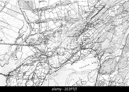 Map of Merionethshire OS Map name 011-SE, Ordnance Survey, 1888-1892 ...