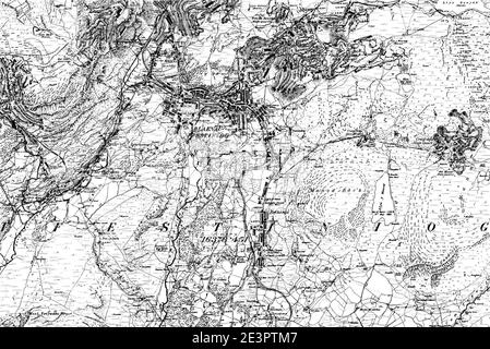 Map of Merionethshire OS Map name 004-NE, Ordnance Survey, 1888-1892 ...