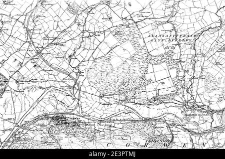 Map of Merionethshire OS Map name 008-NW, Ordnance Survey, 1888-1892 ...