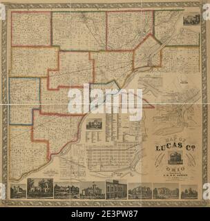 Map of Lucas County, Ohio, 1861 Stock Photo - Alamy