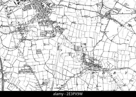 Map of Leicestershire OS Map name 037-SE, Ordnance Survey, 1884-1892 ...