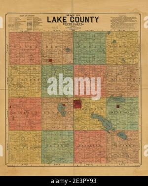 Map of Lake in South Dakota Stock Photo - Alamy