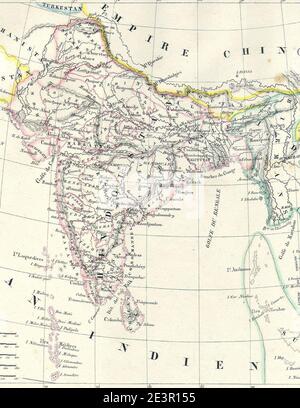 1837, Malte-Brun Map of India, Burma and Southeast Asia, Siam , Vietnam ...