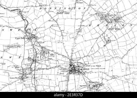 Map of Gloucestershire OS Map name 022-NE, Ordnance Survey, 1884-1894 ...