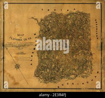 Map of Fluvanna Co., Va Stock Photo - Alamy