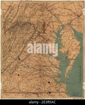 Map of eastern Virginia Stock Photo - Alamy