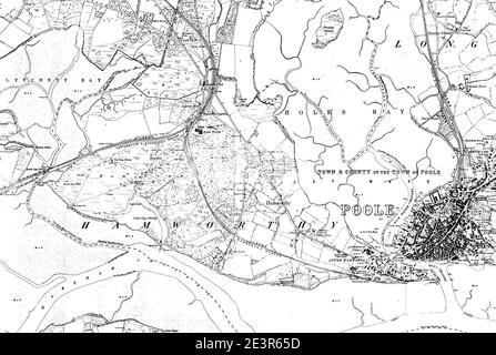 Map of Dorset OS Map name 043-NE, Ordnance Survey, 1888-1892 Stock ...