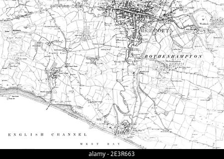Map of Dorset OS Map name 038-NW, Ordnance Survey, 1888-1892 Stock ...