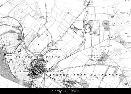 Map of Dorset OS Map name 024-NW, Ordnance Survey, 1888-1892 Stock ...