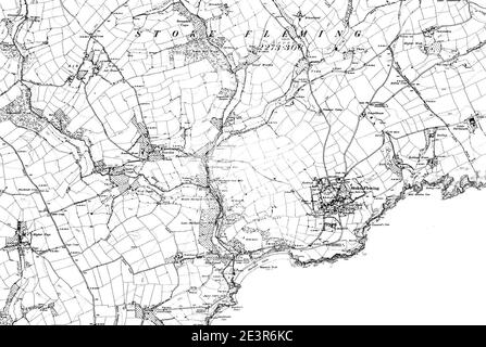 Map of Devon OS Map name 133-NW, Ordnance Survey, 1862-1898 Stock Photo ...