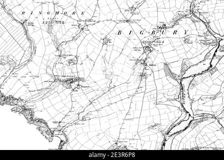 Map of Devon OS Map name 131-NE, Ordnance Survey, 1862-1898 Stock Photo ...