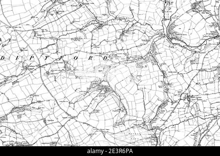 Map of Devon OS Map name 126-SW, Ordnance Survey, 1862-1898 Stock Photo ...