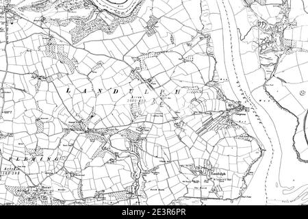 Map of Devon OS Map name 117-SW, Ordnance Survey, 1862-1898 Stock Photo ...