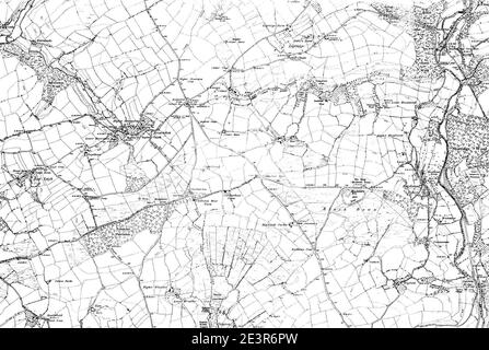 Map of Devon OS Map name 126-NE, Ordnance Survey, 1862-1898 Stock Photo ...
