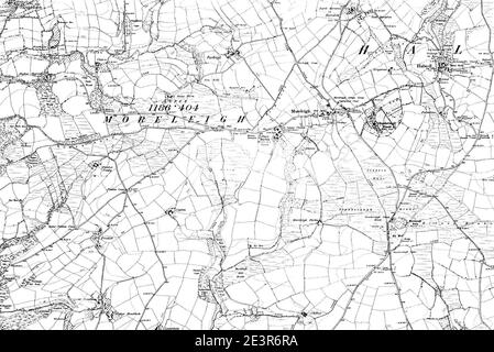 Map of Devon OS Map name 126-SW, Ordnance Survey, 1862-1898 Stock Photo ...
