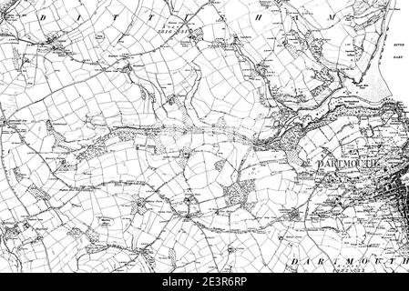 Map of Devon OS Map name 127-NW, Ordnance Survey, 1862-1898 Stock Photo ...