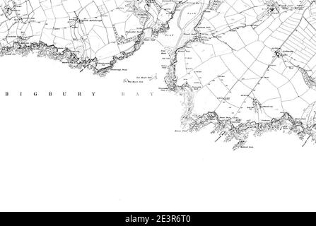 Map of Devon OS Map name 131-NE, Ordnance Survey, 1862-1898 Stock Photo ...
