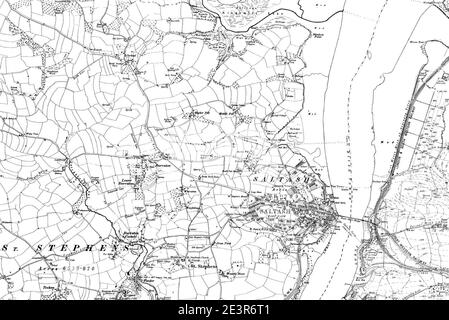 Map of Devon OS Map name 117-SE, Ordnance Survey, 1862-1898 Stock Photo ...