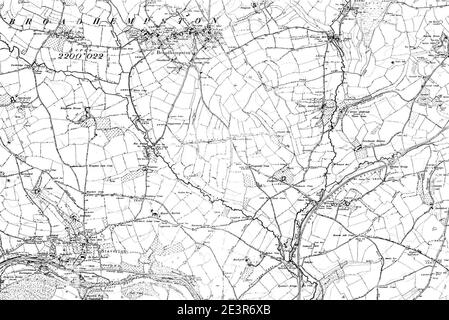 Map of Devon OS Map name 115-NW, Ordnance Survey, 1862-1898 Stock Photo ...