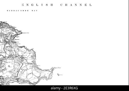 Map of Devon OS Map name 116-NE, Ordnance Survey, 1862-1898 Stock Photo ...