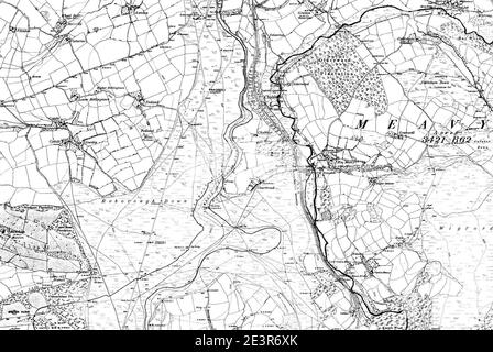 Map of Devon OS Map name 112-NE, Ordnance Survey, 1862-1898 Stock Photo ...