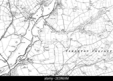 Map of Devon OS Map name 117-SE, Ordnance Survey, 1862-1898 Stock Photo ...