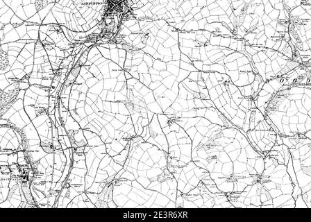 Map of Devon OS Map name 114-NW, Ordnance Survey, 1862-1898 Stock Photo ...