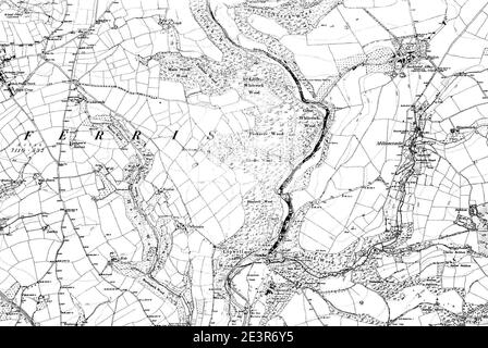 Map of Devon OS Map name 111-NE, Ordnance Survey, 1862-1898 Stock Photo ...
