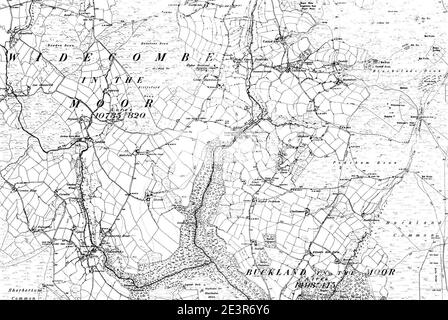 Map of Devon OS Map name 108-SW, Ordnance Survey, 1862-1898 Stock Photo ...