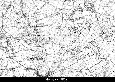 Map of Devon OS Map name 108-SW, Ordnance Survey, 1862-1898 Stock Photo ...