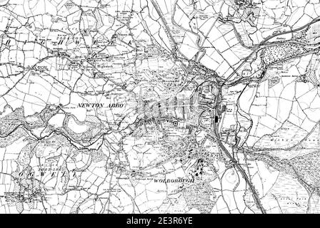 Map of Devon OS Map name 109-NW, Ordnance Survey, 1862-1898 Stock Photo ...