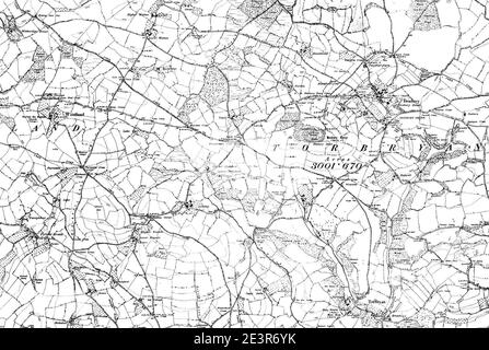 Map of Devon OS Map name 115-SE, Ordnance Survey, 1862-1898 Stock Photo ...