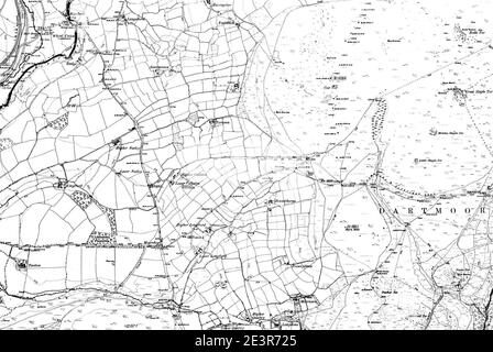 Map of Devon OS Map name 106-NE, Ordnance Survey, 1862-1898 Stock Photo ...