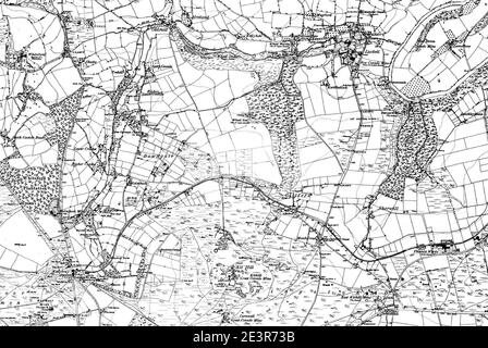 Map of Devon OS Map name 104-NE, Ordnance Survey, 1862-1898 Stock Photo ...
